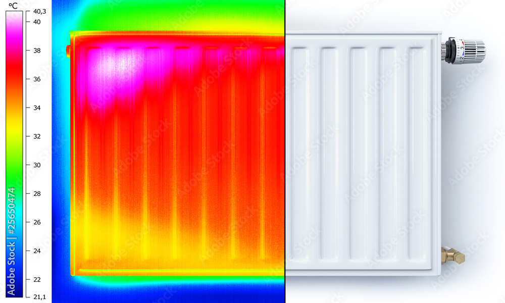 Radiator thermal imaging half Stock Illustration | Adobe Stock