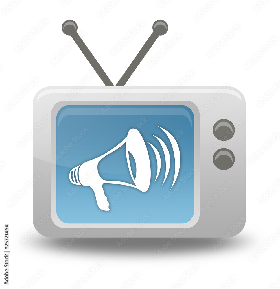 Cartoon-style TV Icon "Announcements / News" Stock Illustration | Adobe ...