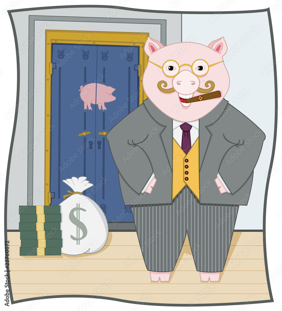 Piggy Banker Stock Illustration | Adobe Stock