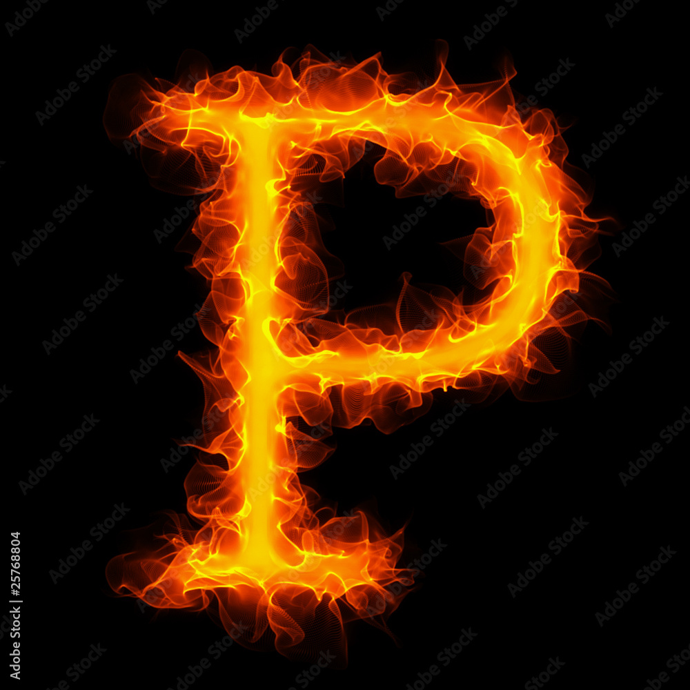 FIre letter P Stock Illustration | Adobe Stock