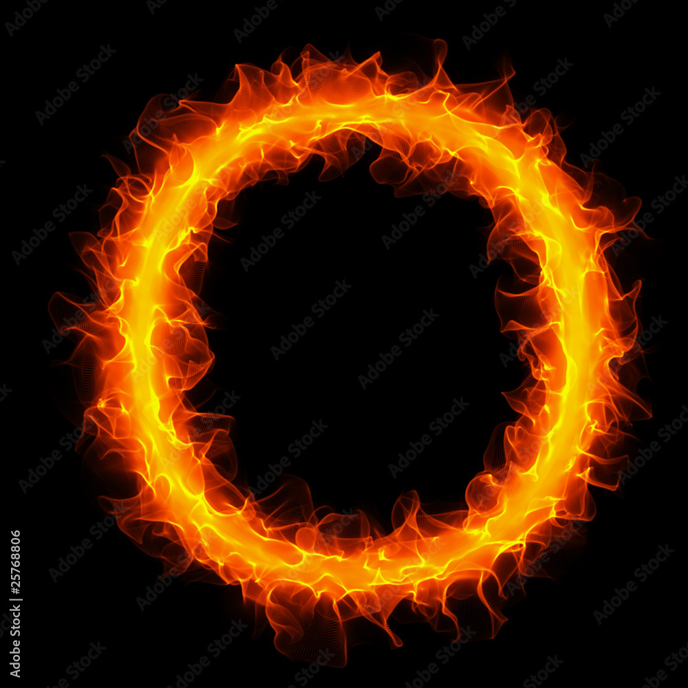 Fire letter O Stock Illustration | Adobe Stock