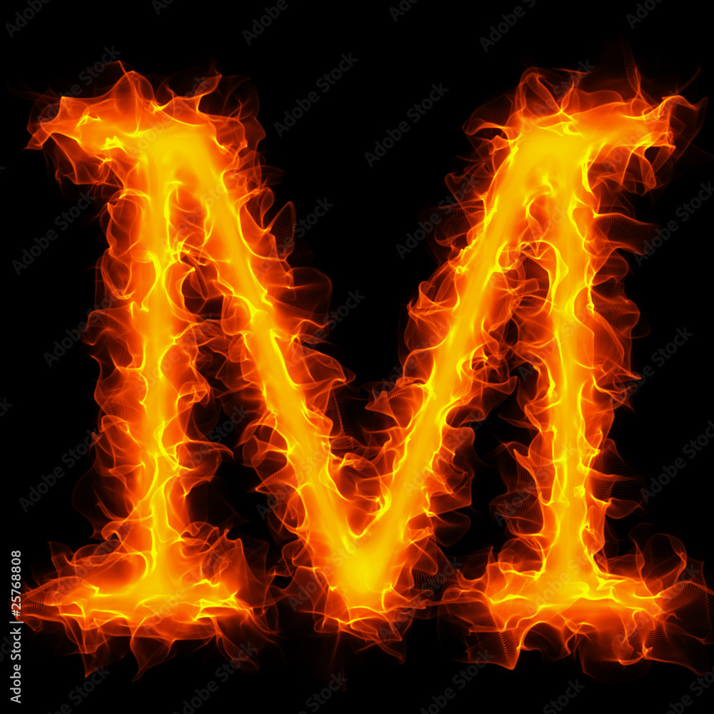 Fire letter M Stock Illustration | Adobe Stock