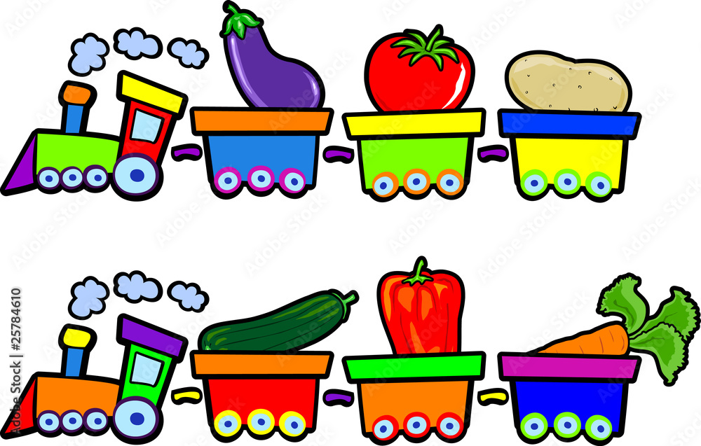 The train of vegetables Stock Vector | Adobe Stock