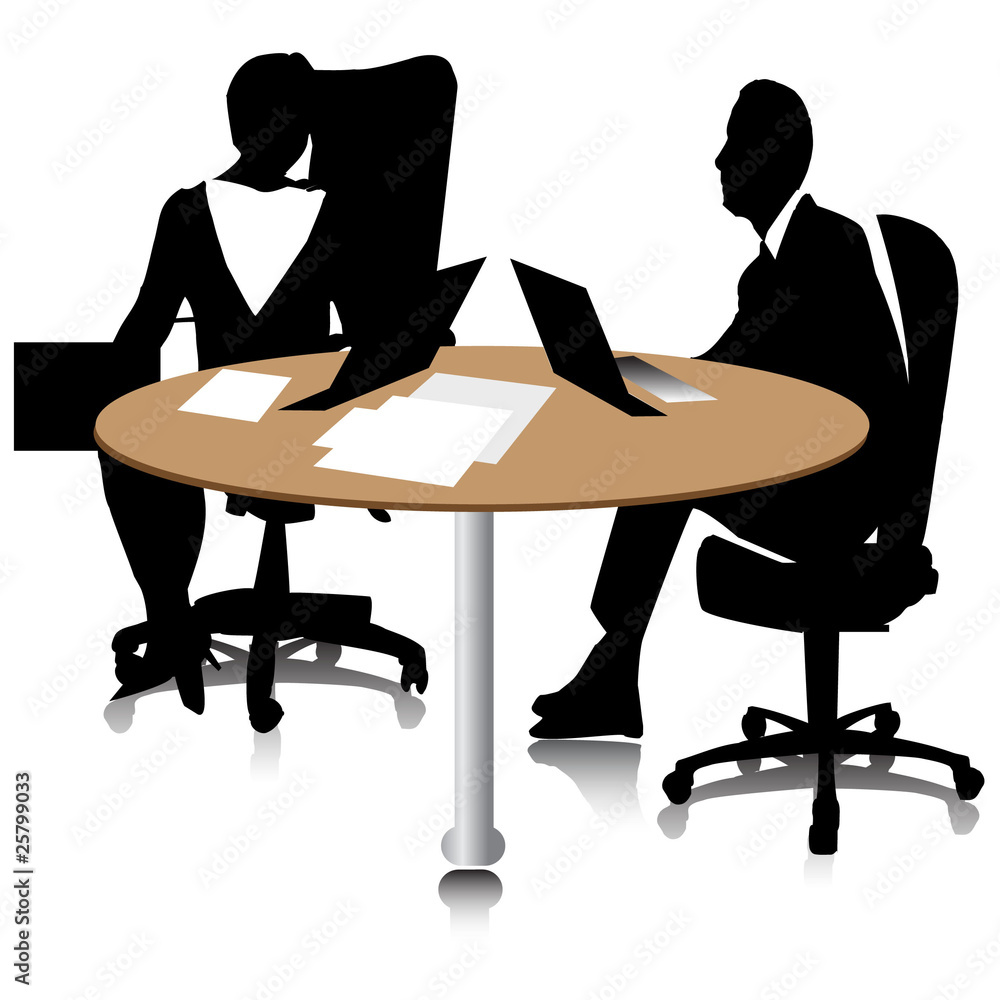 Two people talking business.Vector Stock Vector | Adobe Stock