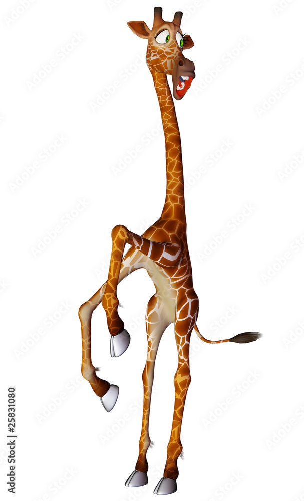 giraffe cartoon looking back Stock Illustration | Adobe Stock