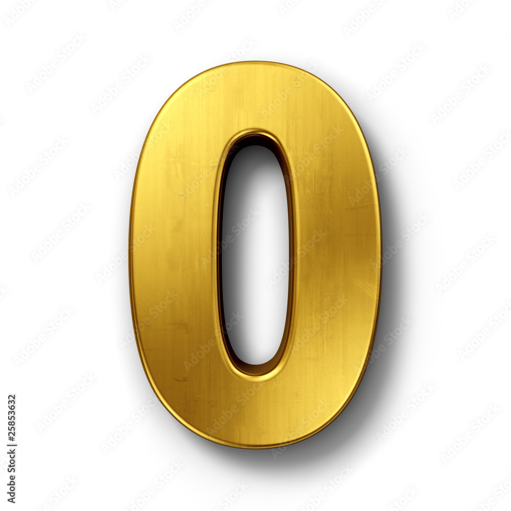 The number 0 in gold Stock Illustration | Adobe Stock