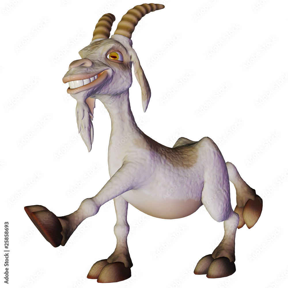 Goat cartoon happy walk Stock Illustration | Adobe Stock