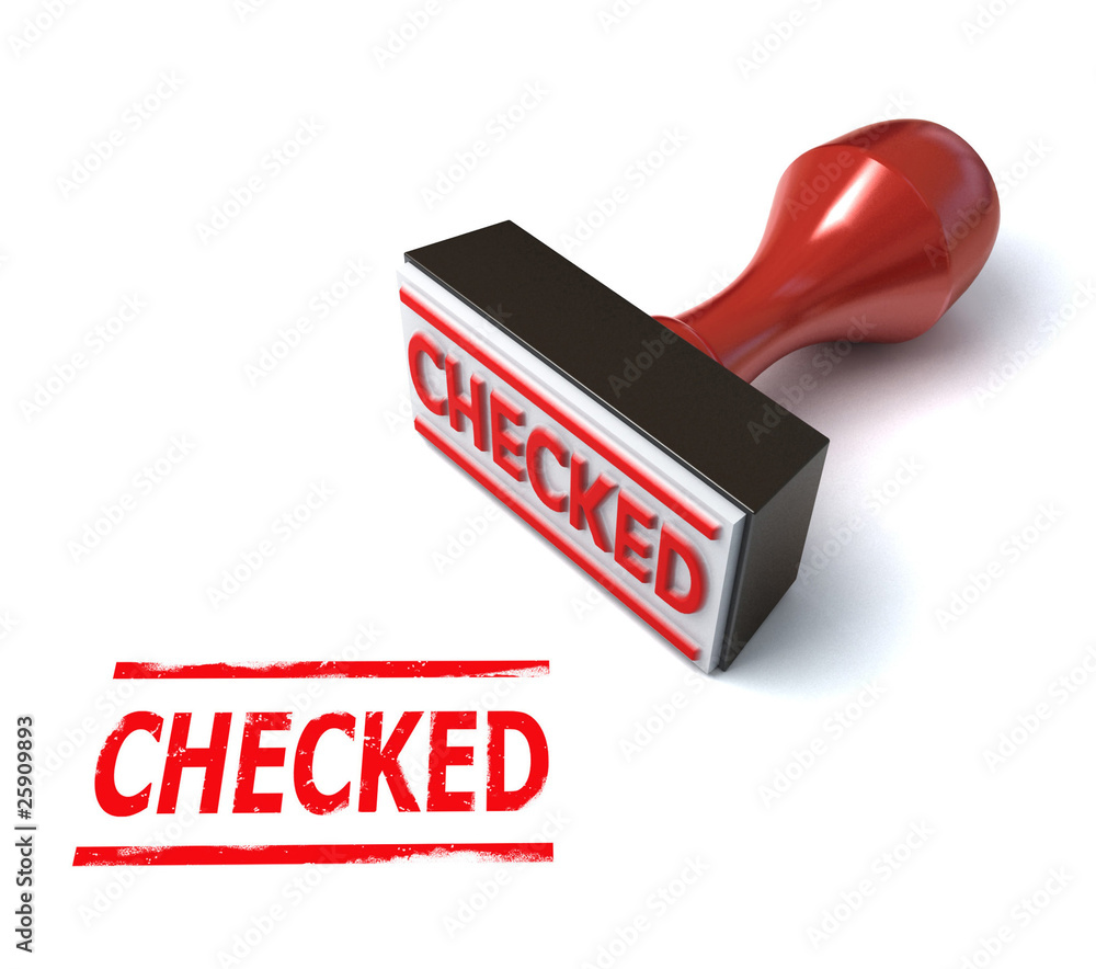 checked rubber stamp vector illustration Stock Illustration | Adobe Stock