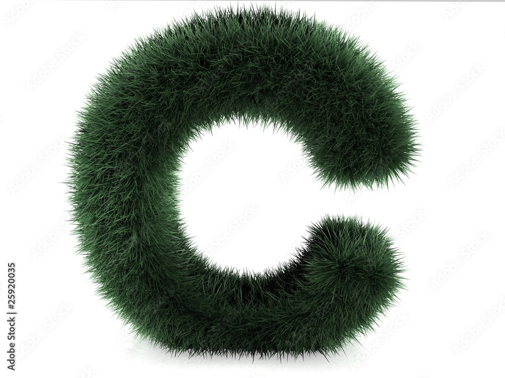 Letra C con césped Stock Photo | Adobe Stock