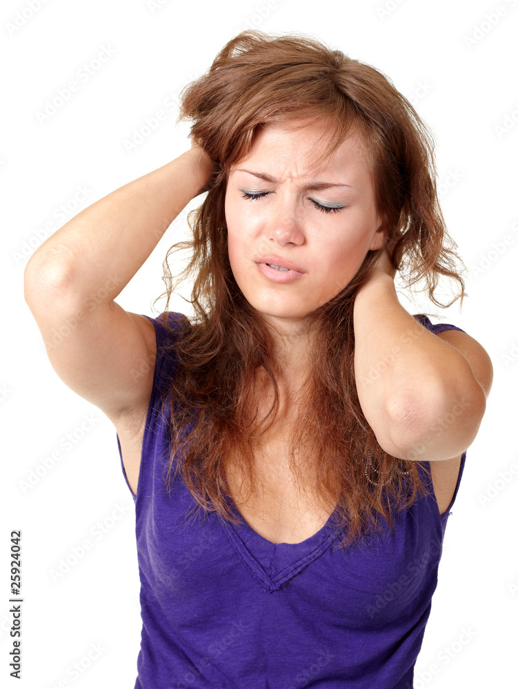 Beautiful girl crying isolated over white Stock Photo | Adobe Stock