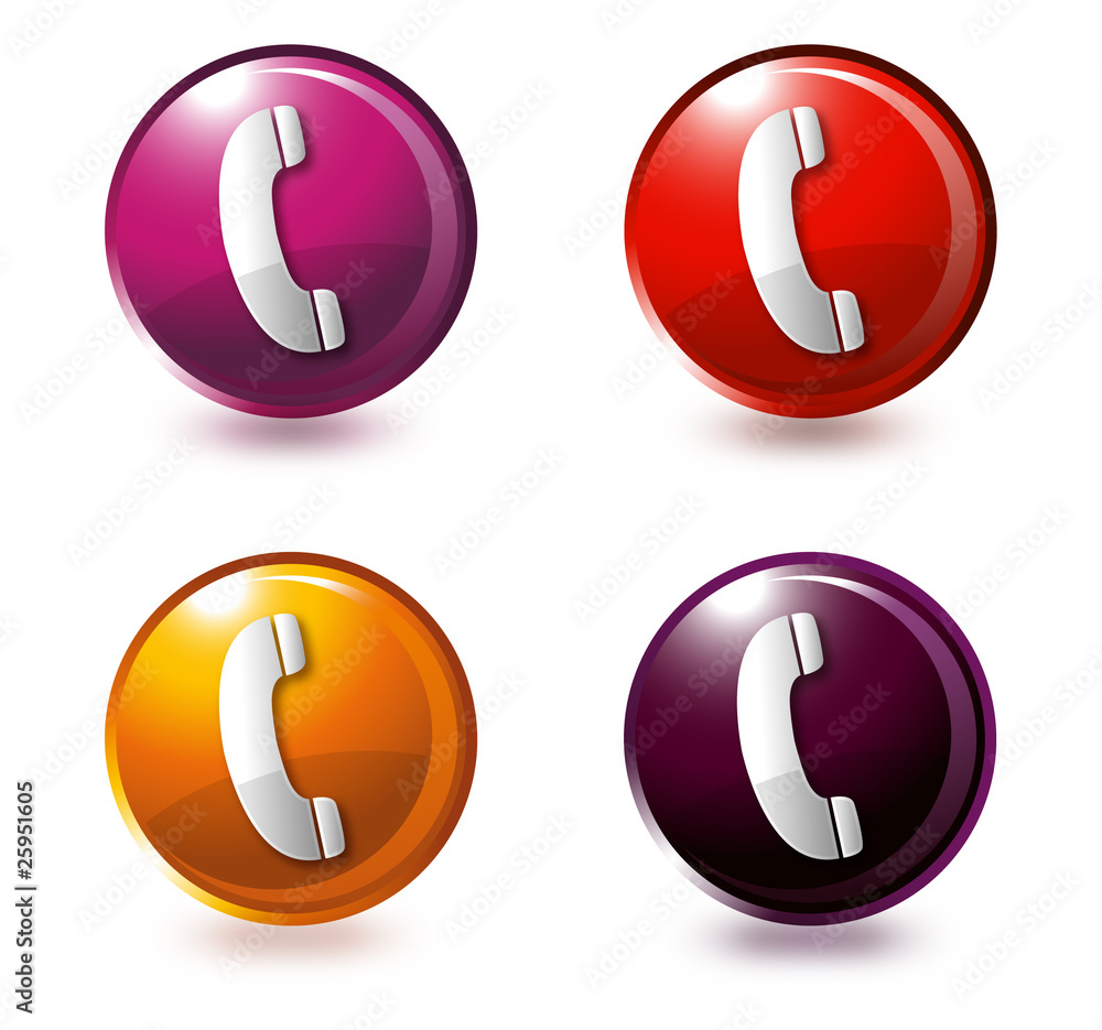 phone icon, 4 icons Stock Vector | Adobe Stock