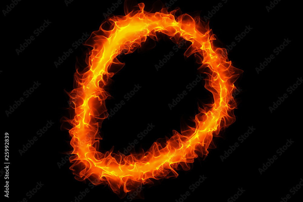 Fire letter O graffiti Stock Photo | Adobe Stock