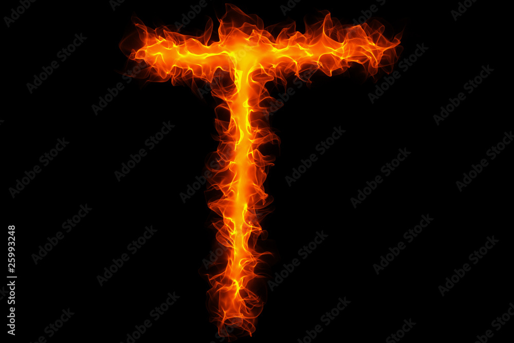 The Letter T On Fire
