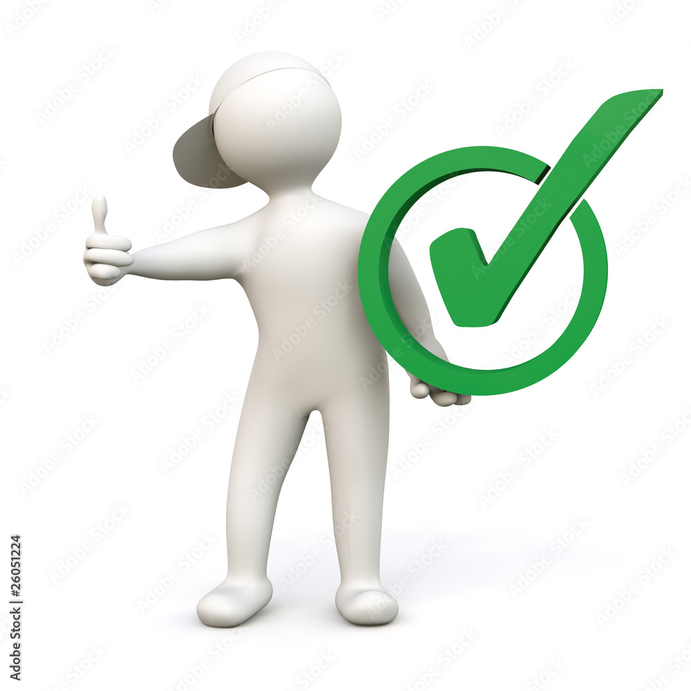 3D Man O.K. Symbol Illustration Stock | Adobe Stock