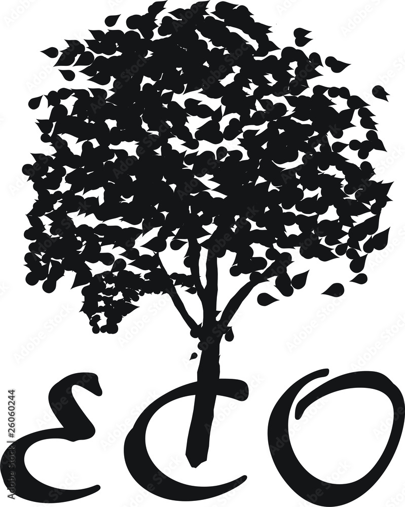 eco (ecology) - black and white version Stock Vector | Adobe Stock