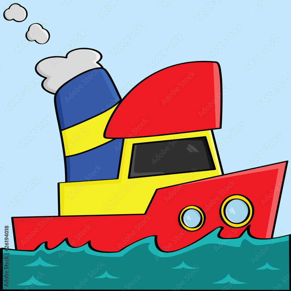 Cartoon boat Stock Vector | Adobe Stock