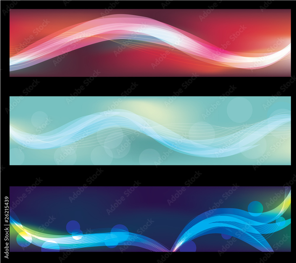 Blurry abstract neon light effect web banner backgrounds Stock Vector ...