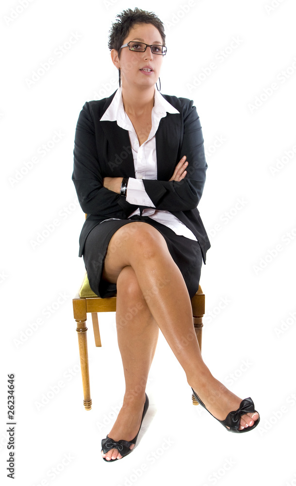 jeune femme assise qui attend pour un rendez-vous Stock Photo | Adobe Stock