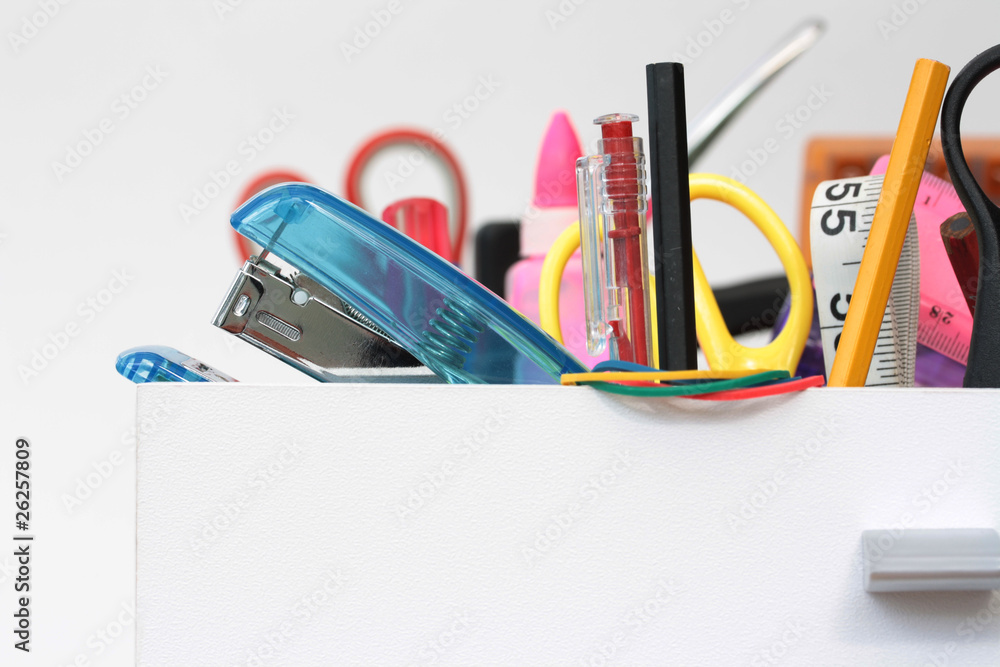 Up Close & Personal with the Stationery Drawer Stock Photo | Adobe Stock
