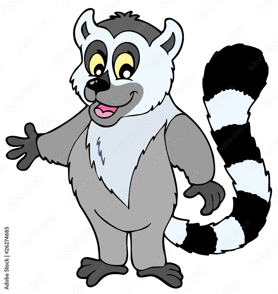 Cartoon lemur Stock Vector | Adobe Stock