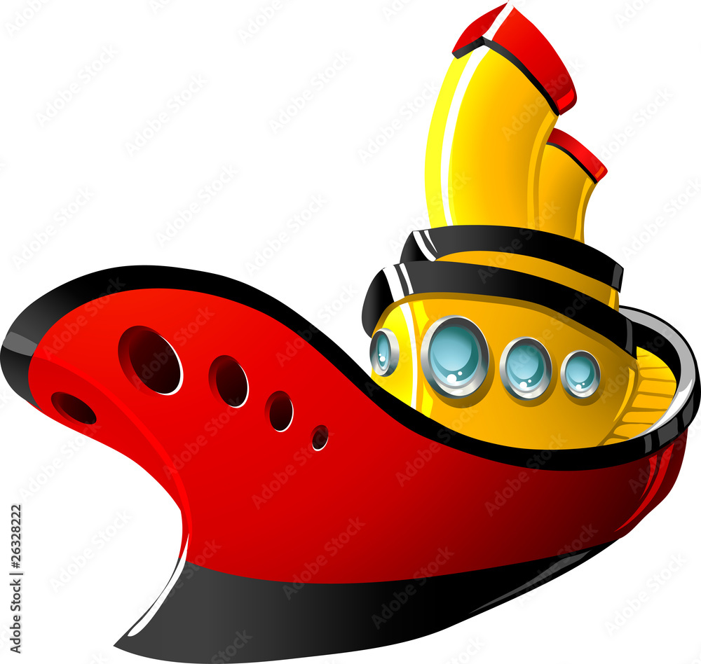 Cartoon tugboat Stock Vector | Adobe Stock