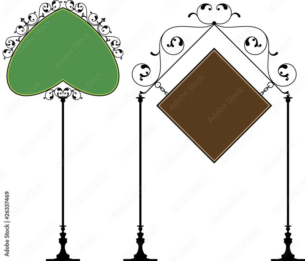 wrought iron Signage Stock Vector | Adobe Stock