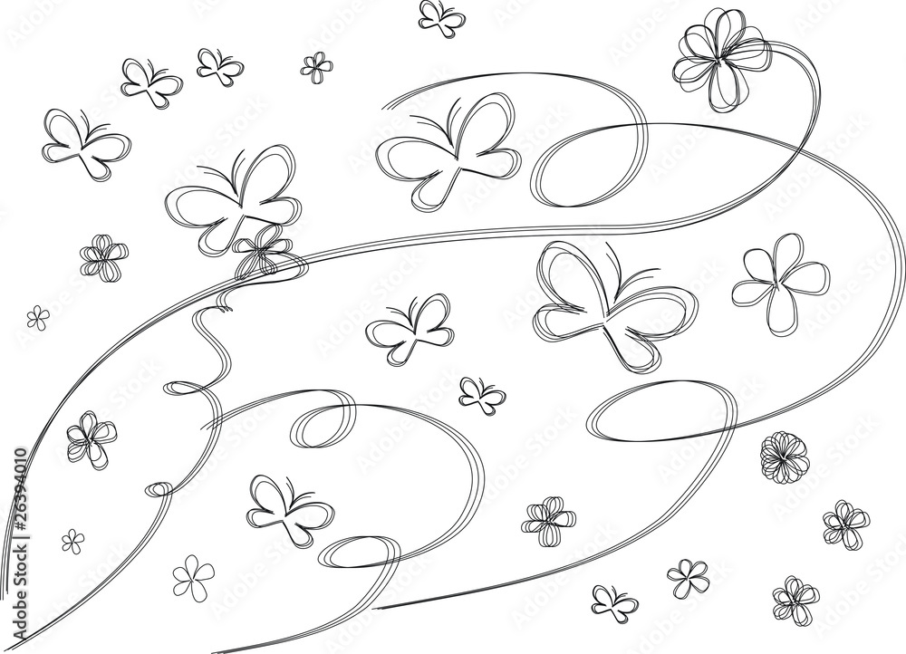 butterfly (Line Drawing) - abstract (minimalism) Stock Vector | Adobe Stock