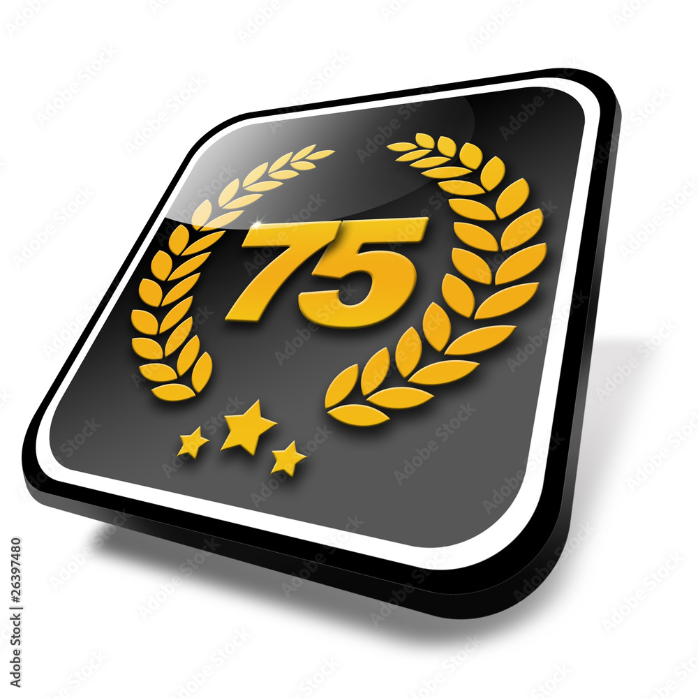 75 jahre, jubiläum, 3d button Stock Illustration | Adobe Stock