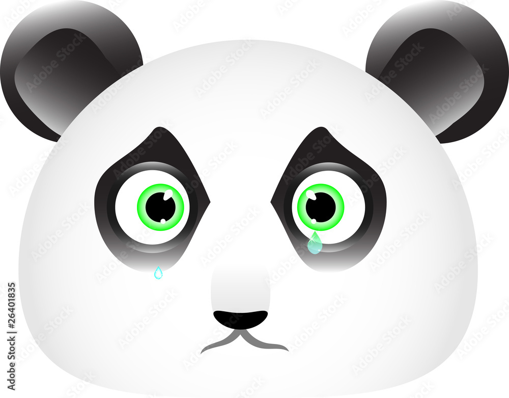 Sad panda face with tears in his eyes Stock Vector | Adobe Stock