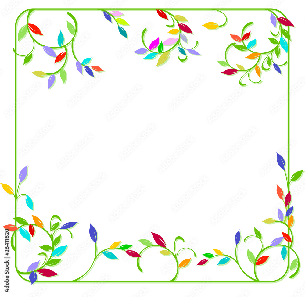 Pflanzen Umrandung Stock-Vektorgrafik | Adobe Stock