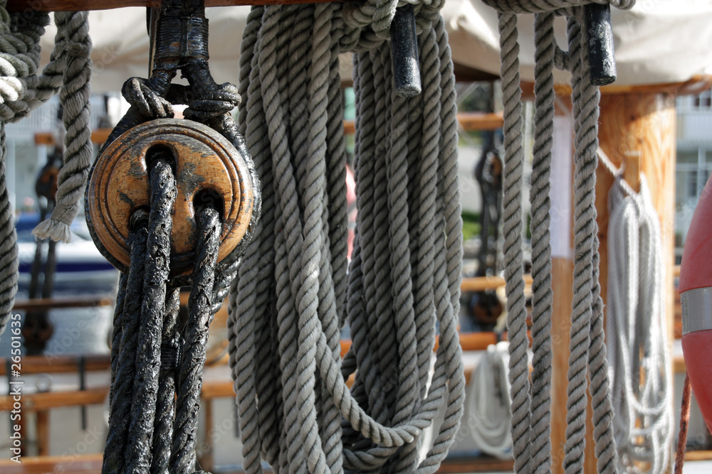 Talje eines Traditionsseglers Stock Photo | Adobe Stock