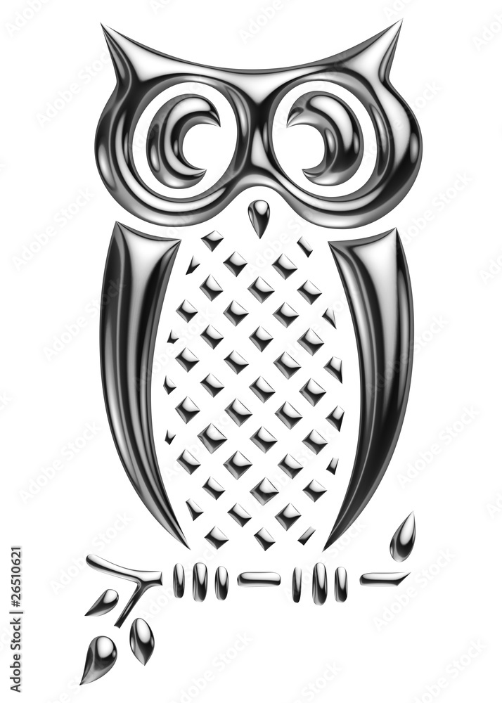 Hiboux de chrome Stock Illustration | Adobe Stock