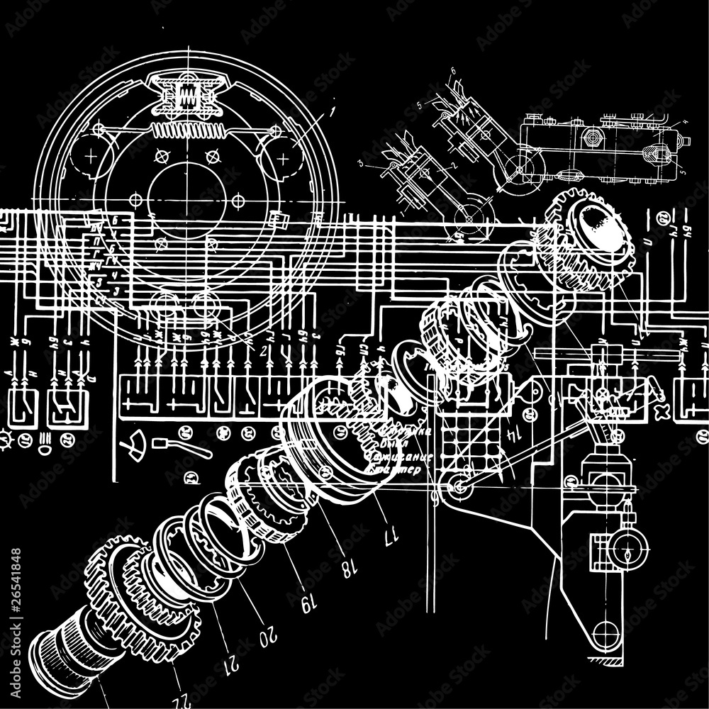 technical drawing Stock Vector | Adobe Stock