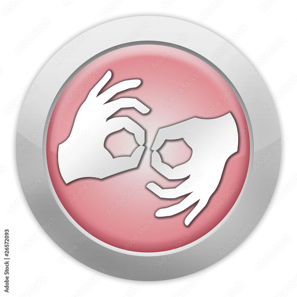 Light Colored Icon (Red) "Sign Language" Stock Illustration | Adobe Stock