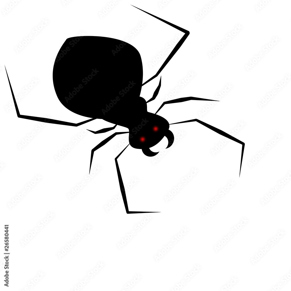 Scary spider with red eyes Stock Illustration | Adobe Stock