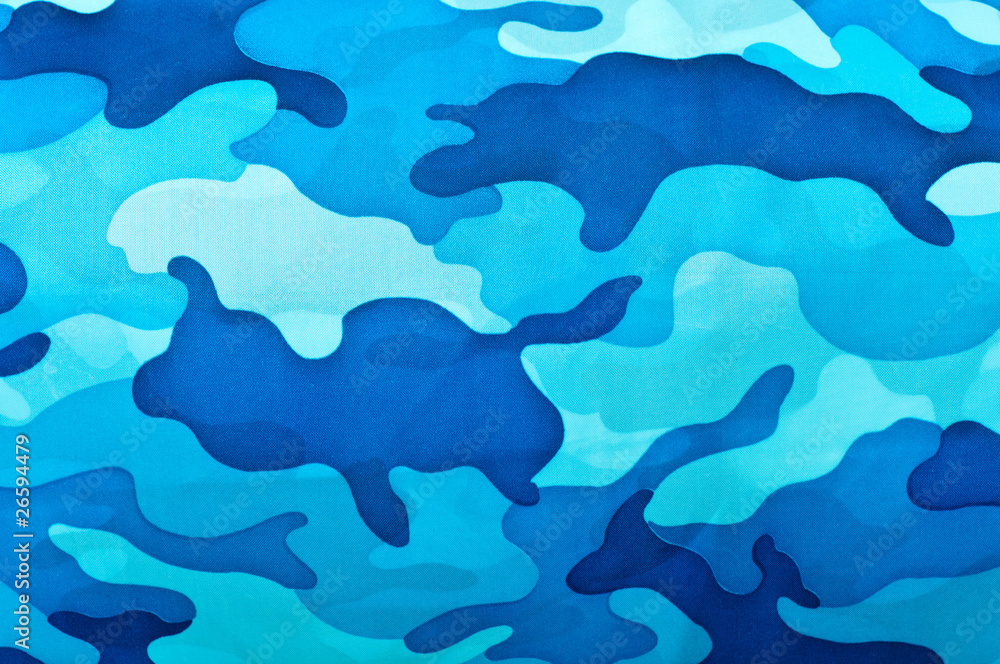 Blue camouflage pattern Stock Photo | Adobe Stock