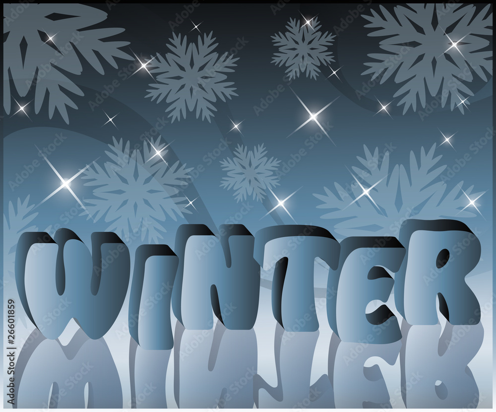 The word winter in 3d illustration. vector Stock Vector | Adobe Stock