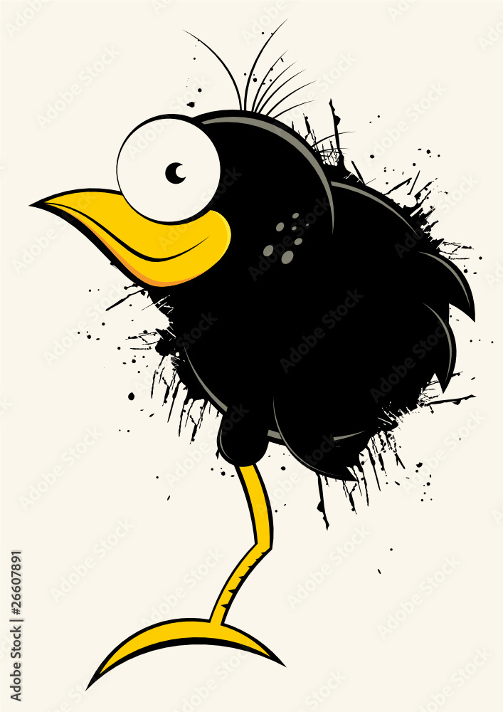 vogel rabe krähe cartoon Stock-Vektorgrafik | Adobe Stock