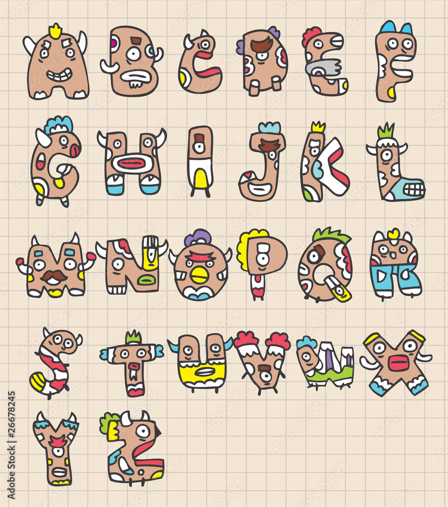 monster letters Stock Vector | Adobe Stock