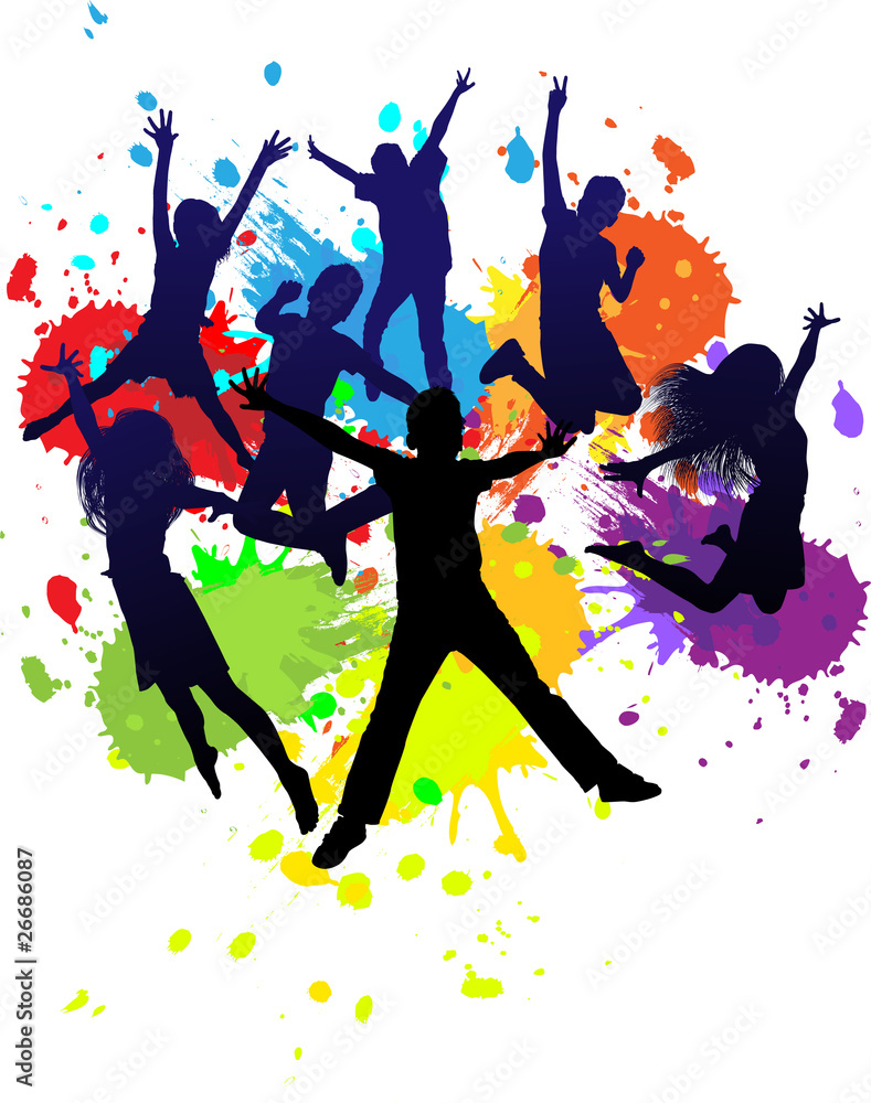 vector background of kids jumping Stock Vector | Adobe Stock