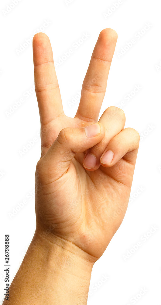 number two hand symbol Stock Photo | Adobe Stock