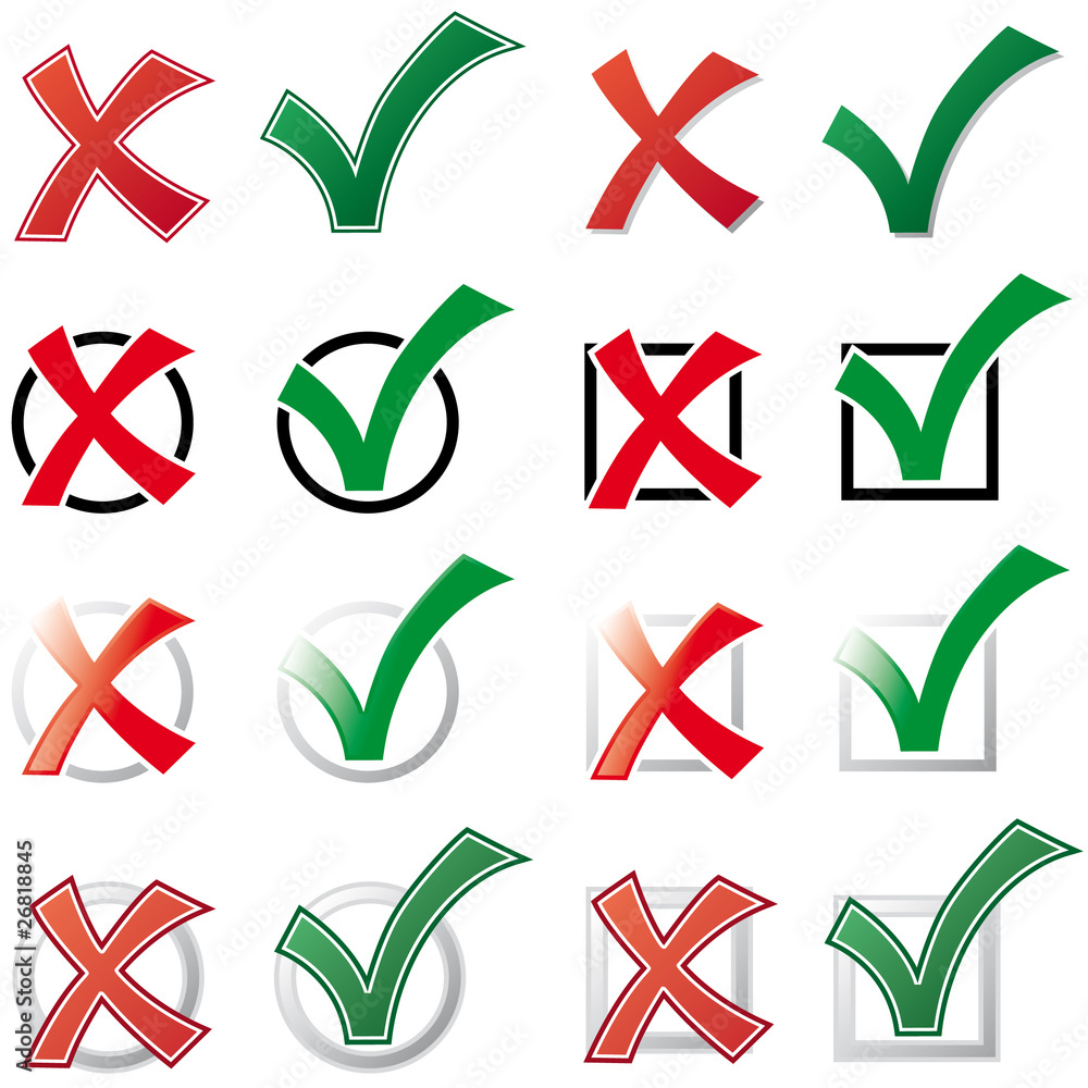 falsch richtig icons Stock-Vektorgrafik | Adobe Stock