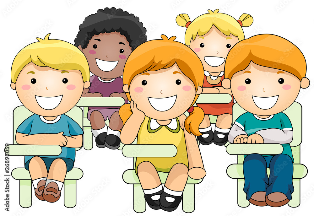 Kids Attending Class Stock Vector | Adobe Stock