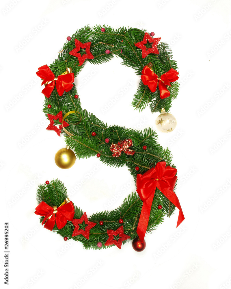Christmas alphabet letter "S" Stock Photo | Adobe Stock