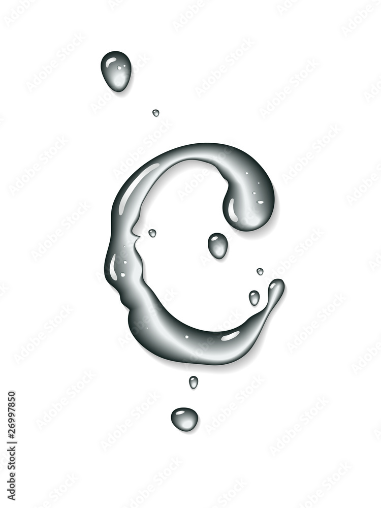 Water letter c Stock Vector | Adobe Stock