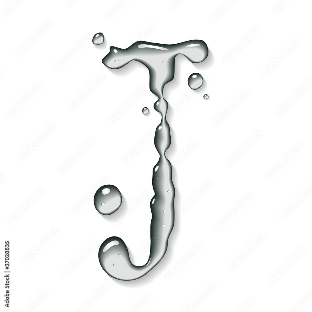 Water letter J Stock Vector | Adobe Stock