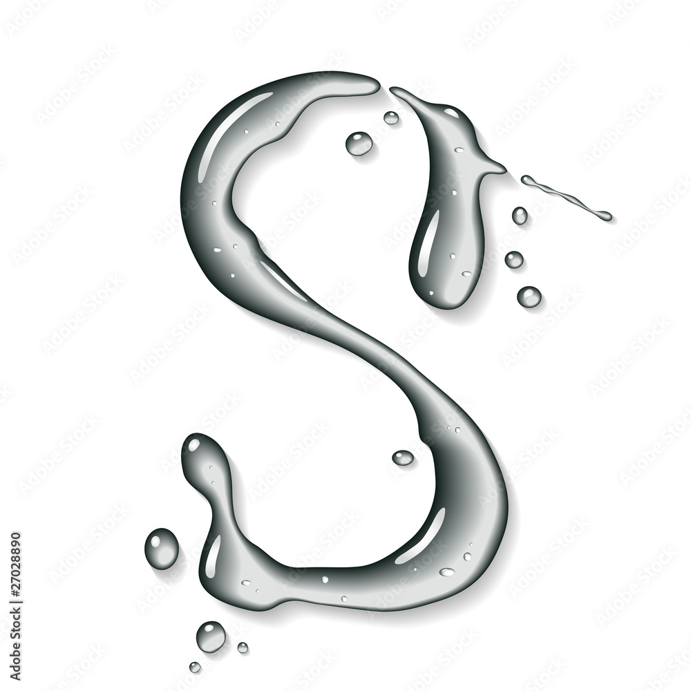 Water letter S Stock Vector | Adobe Stock
