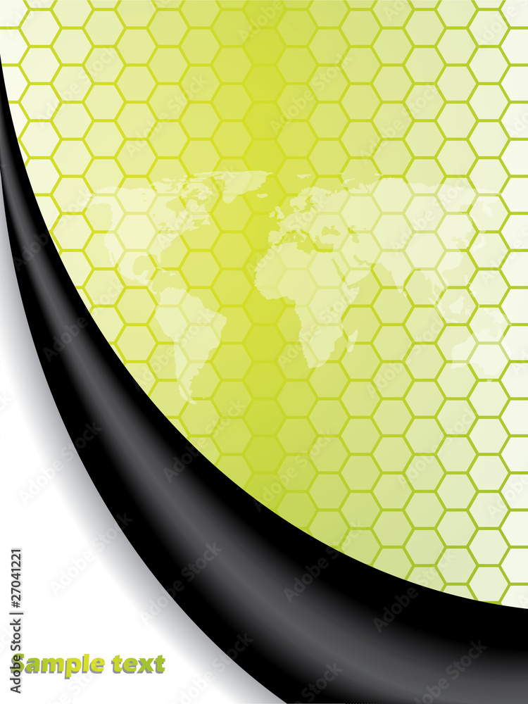 Hexa map brochure with wave Stock Vector | Adobe Stock