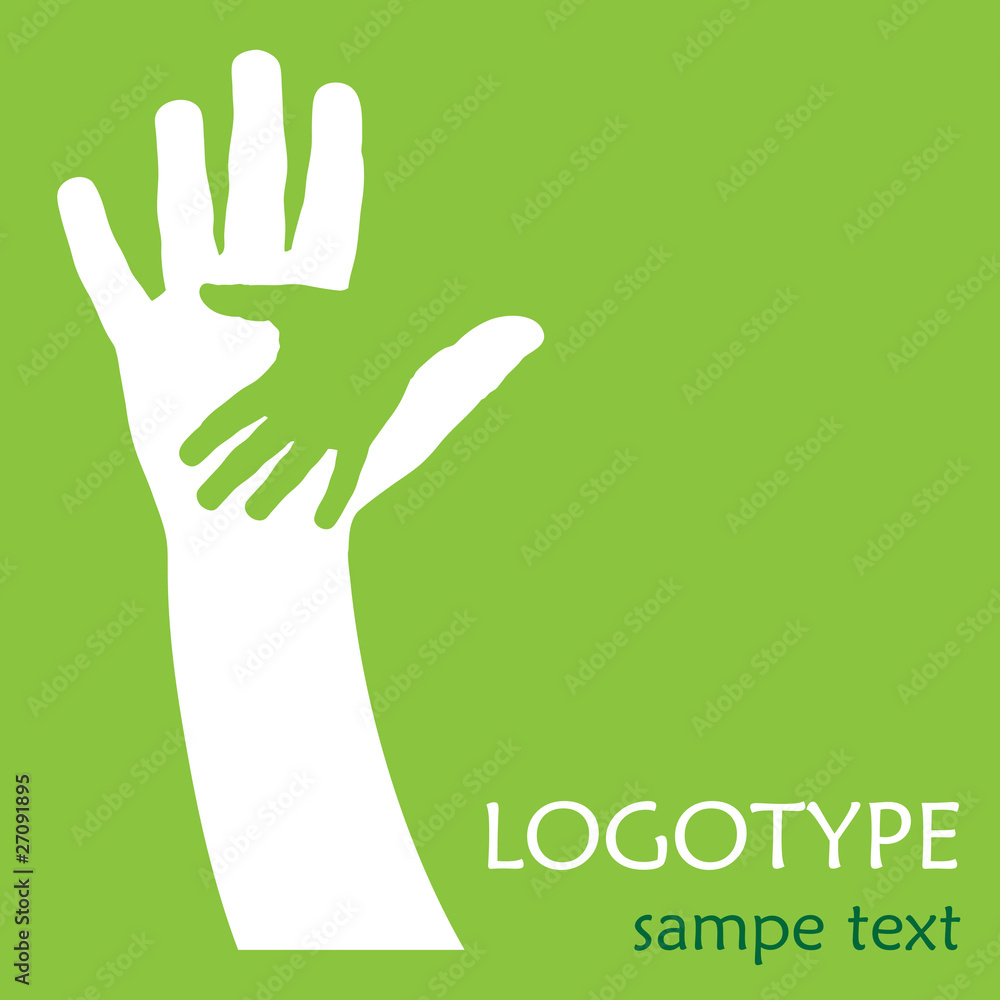 Logo children hand Stock Vector | Adobe Stock