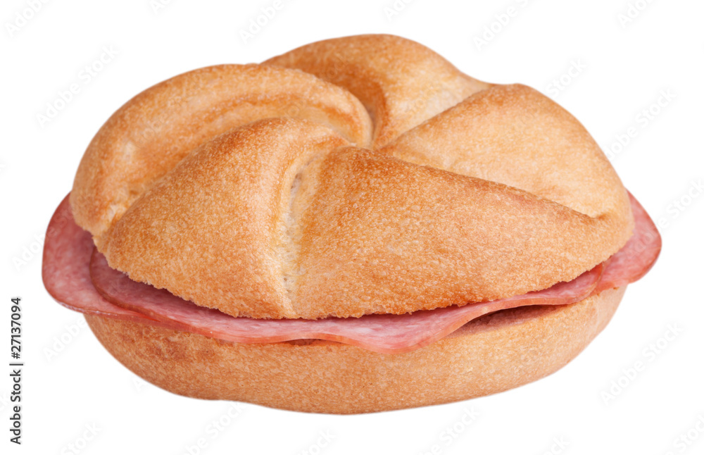 Semmel mit Wurst; Beschneidungspfad Stock Photo | Adobe Stock